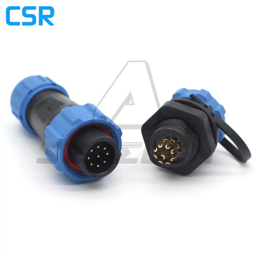 SP13 waterproof 9 pin plug and socket, 9 pin plug(male)and 9 pin socket ...