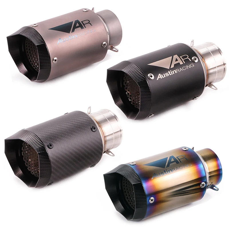 60mm Ar Austin Racing Motorcycle Exhaust Pipe Titanium Alloy Carbon ...