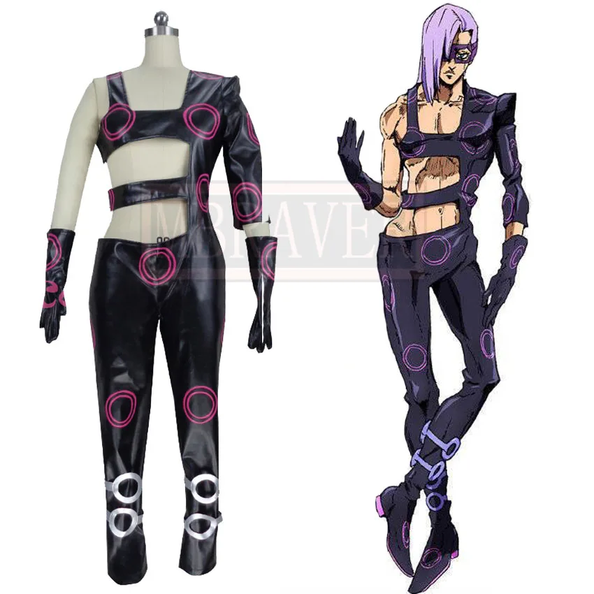 JoJo-s-Bizarre-Adventure-Melone-Black-Leather-Cosplay-Costume-Halloween ...