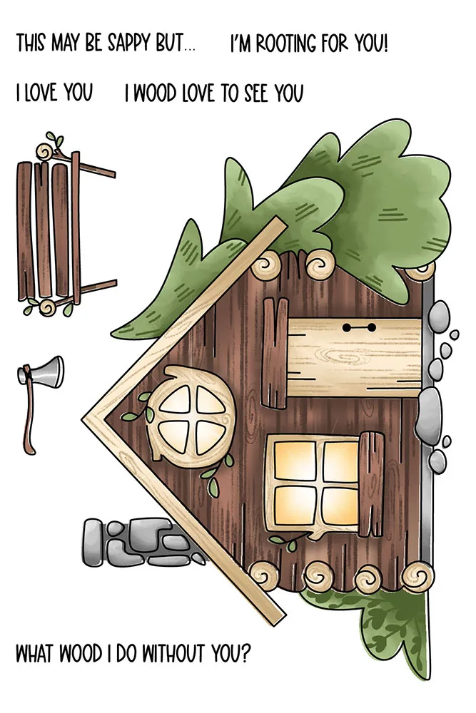 Metal cutting dies and stamp Log Cabin Pocket Pals mold card Scrapbook ...