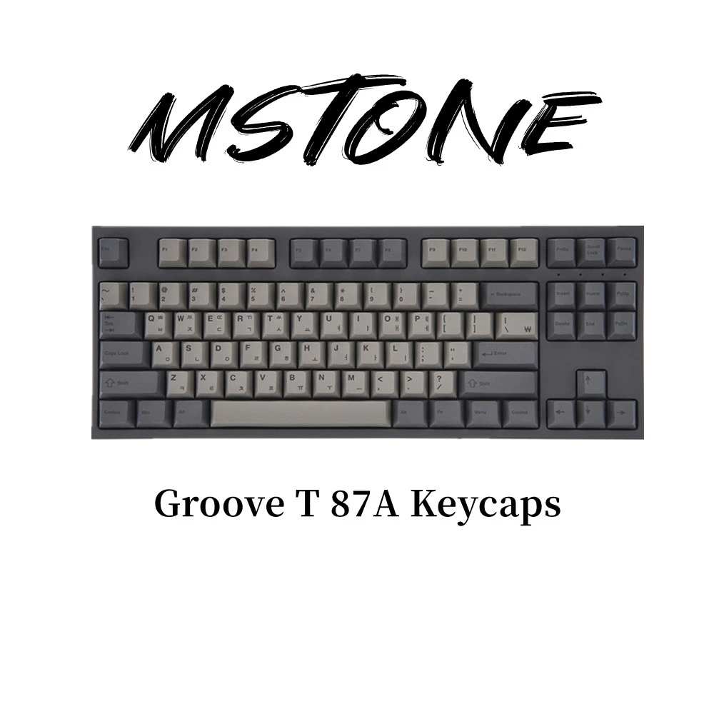 Mstone 그루브 T 87A PBT 승화 기본 키캡 체리 기계식 키보드 캡 짙은 회색 (이중 언어)|마우스&키보드 액세사리 ...