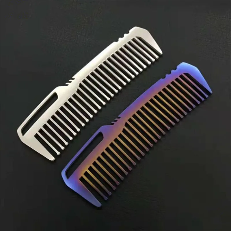 Titanium outdoor EDC tool, pure titanium tactical comb, portable anti ...