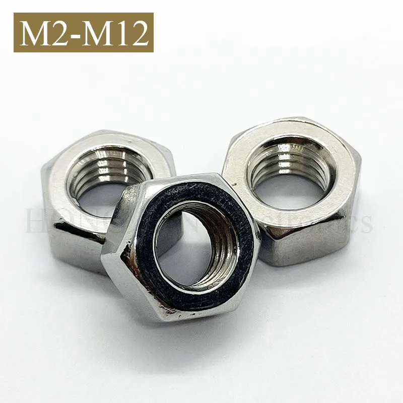 M2 M2.5 M3 M4 M5 M6 M8 M10 M12 Stainless Steel Hex Nut Hexagon Nuts ...