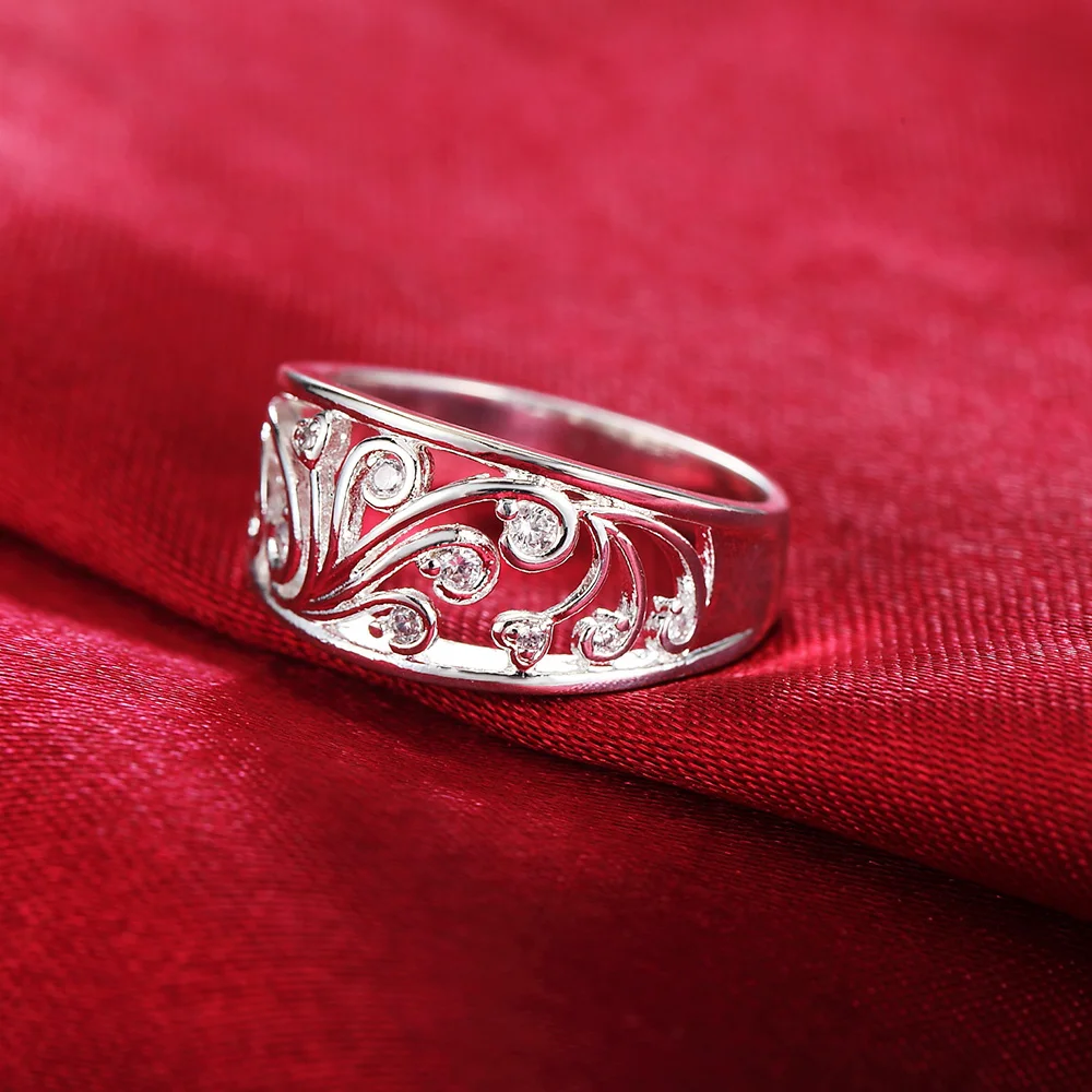 Special offer hot new 925 Stamp Silver color Rings For Women crystal ...