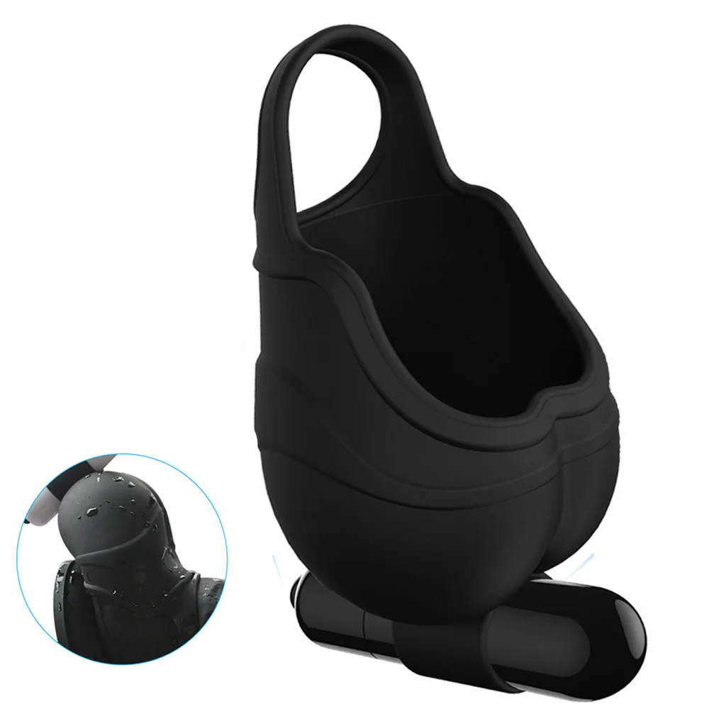 Men Penis Testicle Massager Vibrator Testis Scrotum Stretcher Ball Bag ...