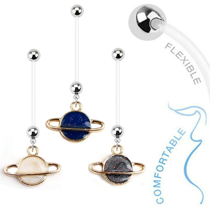 1 pieza en forma de satélite embarazo vientre anillo colgante ombligo ...