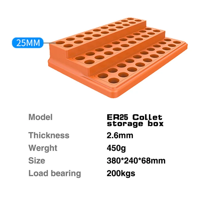 ER11 ER16 ER20 ER25 ER32 Collet Storage Box Rigid Plastic Er Spring ...