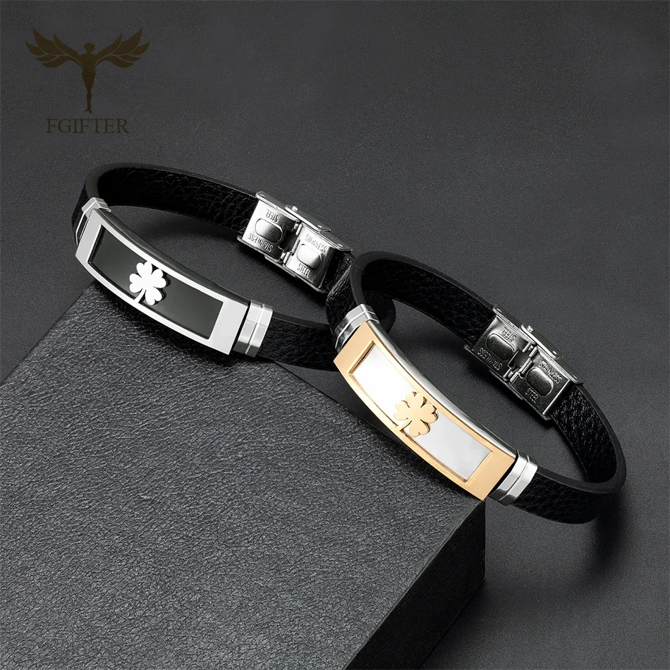 Bracelets en cuir - 17cm - Bracelets femme trèfle porte bonheur ...