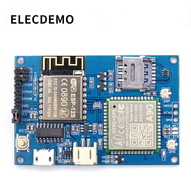 Купить ESP8266 ESP-12S ESP12S A9G GSM GPRS+ gps IOT Node V1.0 модуль ...