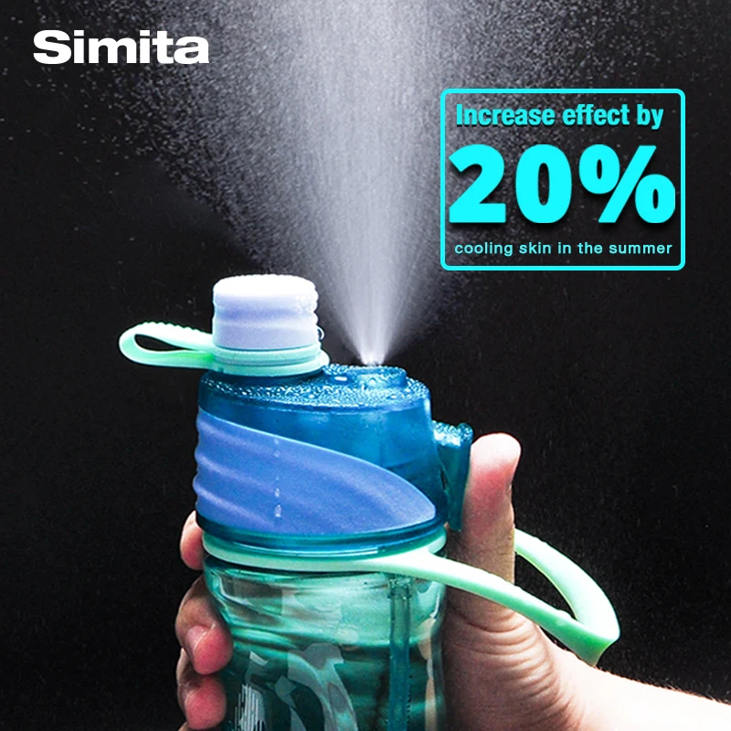 Simita Water Bottle, Mist Spray Bottle,Plastic with Straw,Leakproof ...