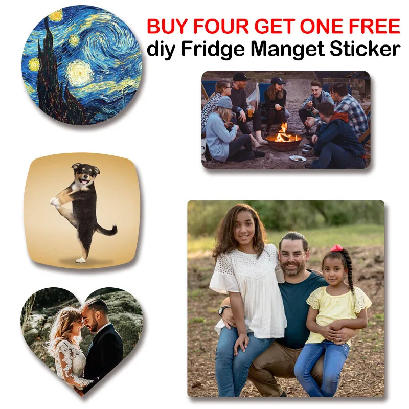 8pcsdiy Souvenir Fridge Magnet Stickers Square Soft Magnet For ...