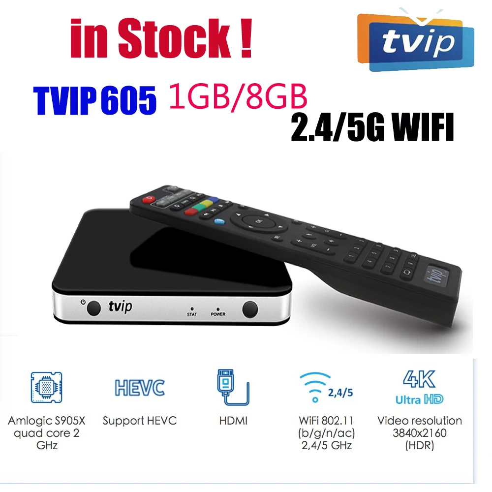 Tvip 605 Smart Tv Box 2.4ghz Wifi Super Clear Linux 4.4 Support H.265 ...
