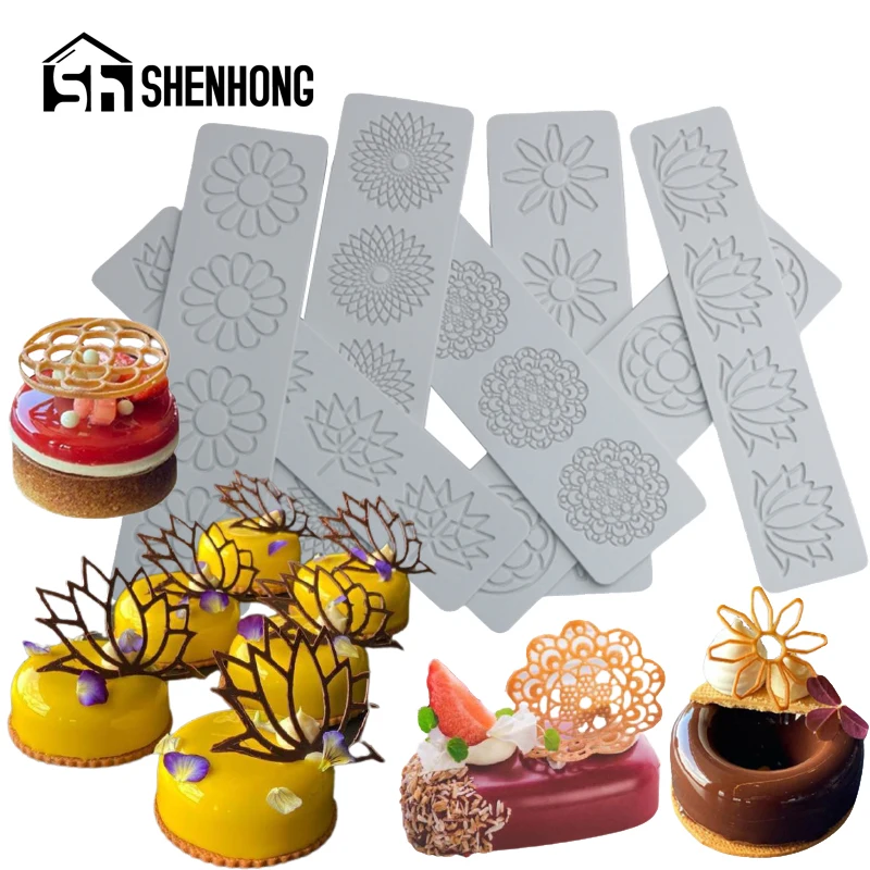SHENHONG-15-Types-Leaves-Design-Geometric-Pattern-Lace-Mat-Sugar-Craft ...
