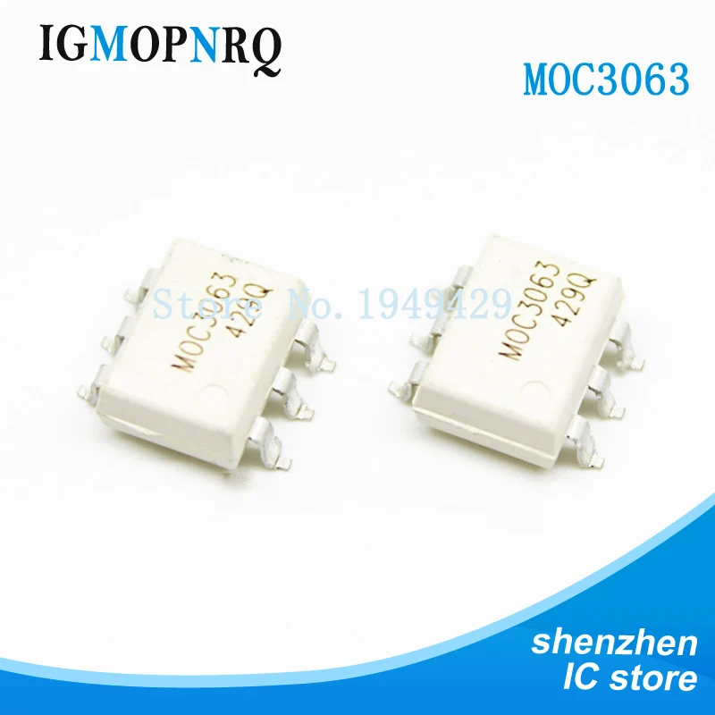 10PCS MOC3063 SOP6 MOC3063 3 극 및 SCR 출력 광전 6Pin600V 제로 크로스 트라이 액 옵토 커플러|optocoupler triac|c c ...
