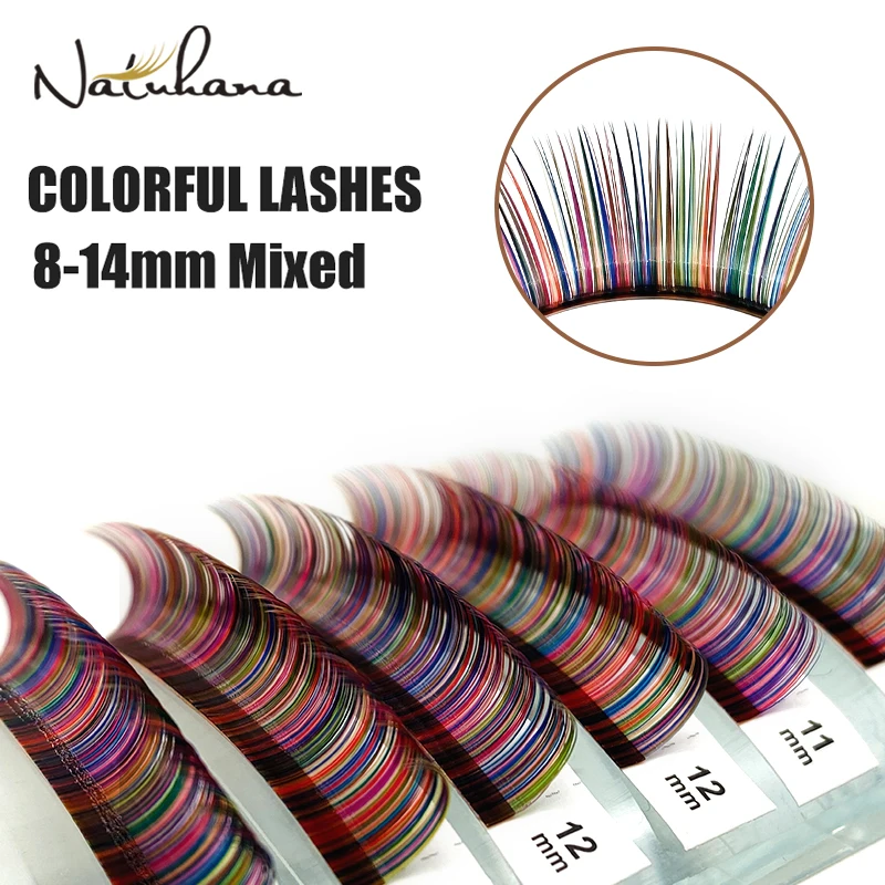 NATUHANA-Mix-Color-Eyelash-Extensions-Colorful-Eyelashes-Mink-Fake ...