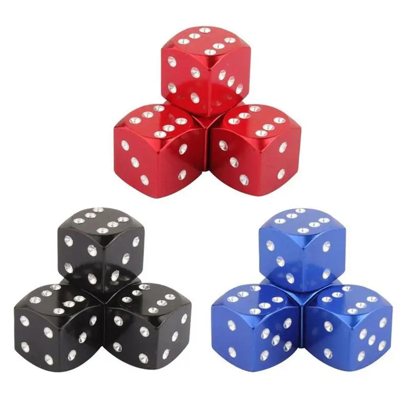 Fashion Aluminum Dice Valve Stem Caps Wheel Tire Red Universal Color ...
