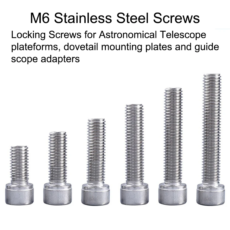 5pcs/set M6 Astronomical Telescope Locking Screws Stainless Steel For ...