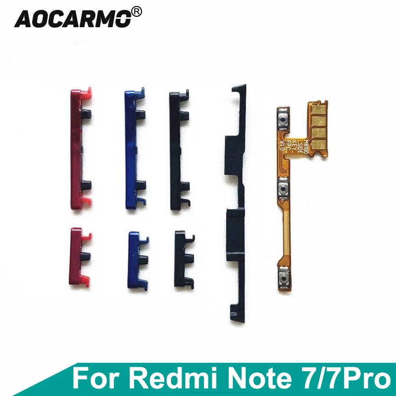 Aocarmo cabo flex para xiaomi redmi note 7 / 7 pro 7 pro, botão liga ...