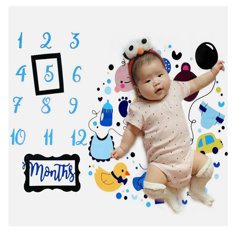 Napkin Lovely Newborn Baby Monthly Milestone Blanket Photo Background ...