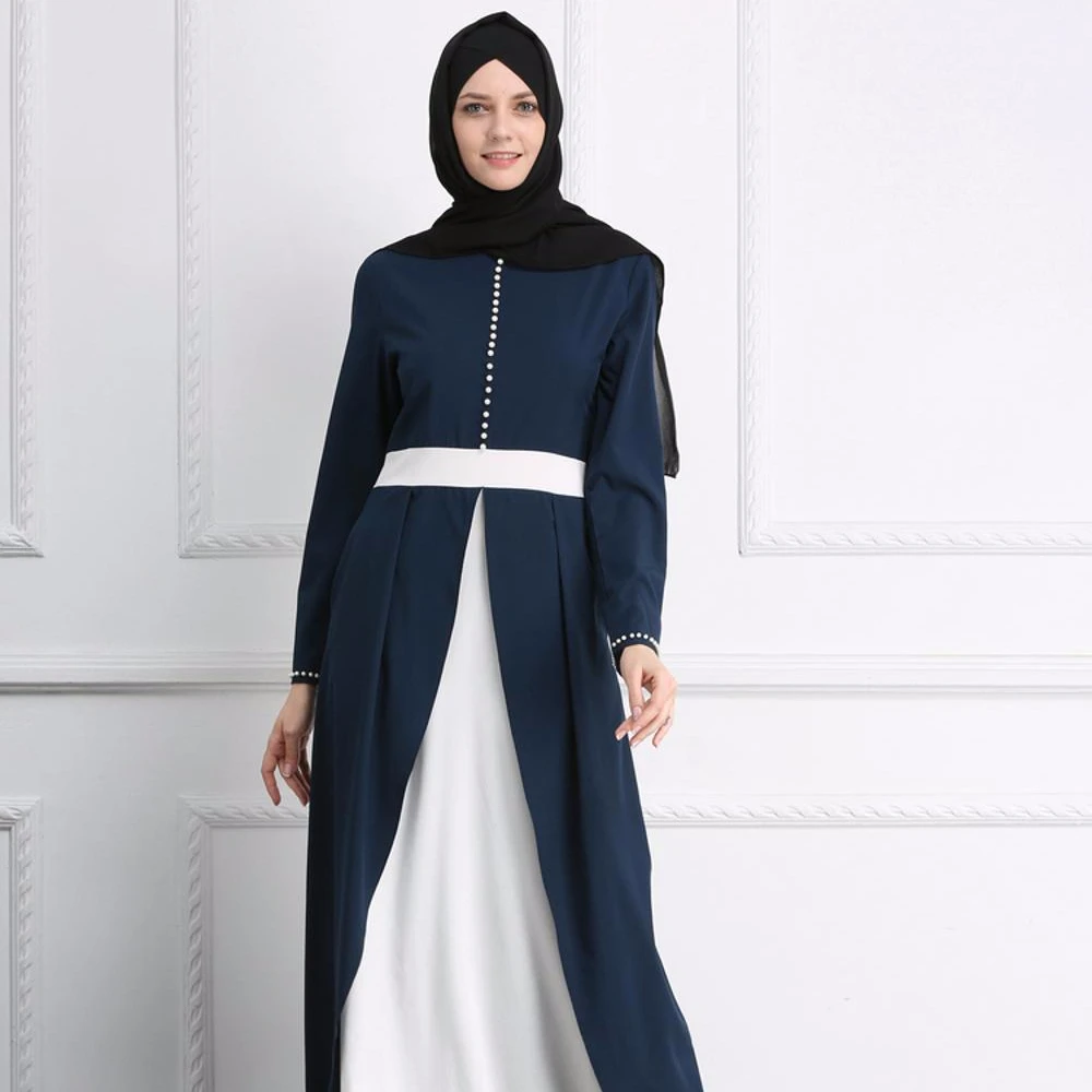 Hit Color Diamond Beading Robe Musulmane Turkish Dubai Fashion Abaya ...