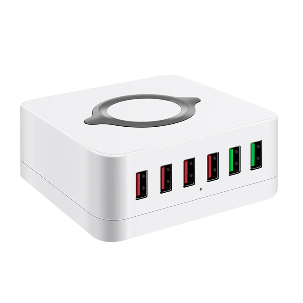 72W Multi USB Charger Hub Dual Quick Charge 3.0 Port With Qi Wireless ...
