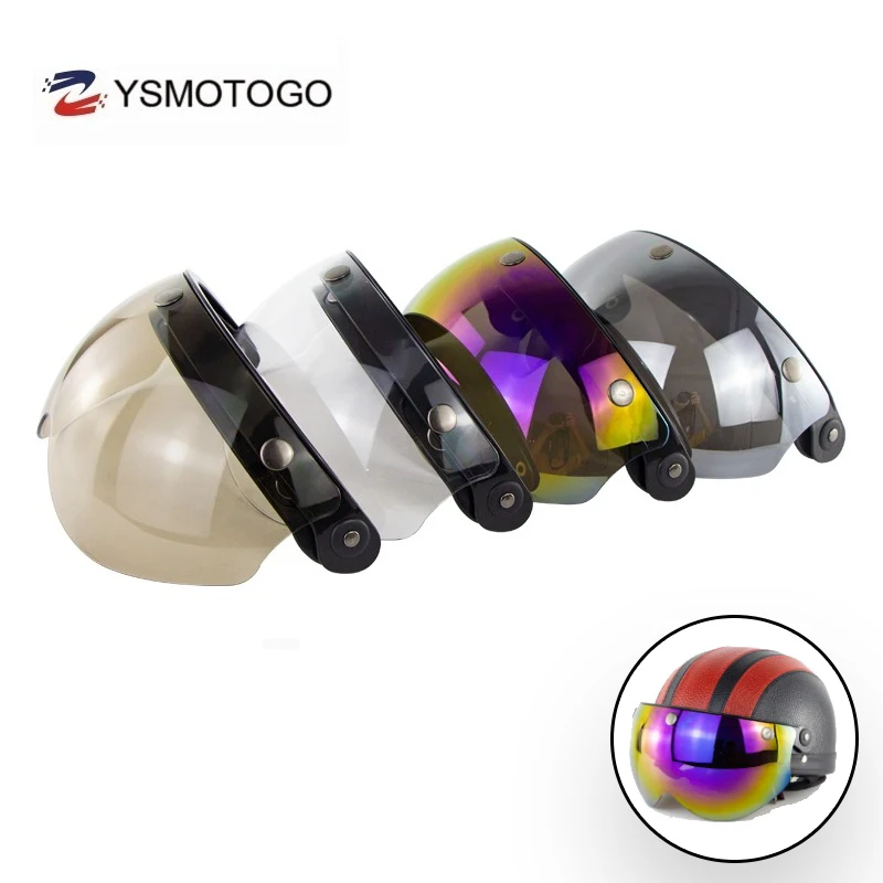 Universal Windproof 3 Snap Motorcycle Helmet Visor Front Flip Up Visor ...