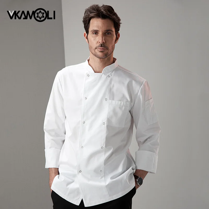 Vkamoli-uniforme-de-Chef-de-manga-larga-Unisex-ropa-de-Chef-panader-a ...