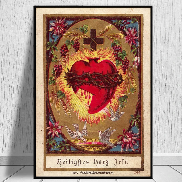 Vintage Sacred Heart Illustration