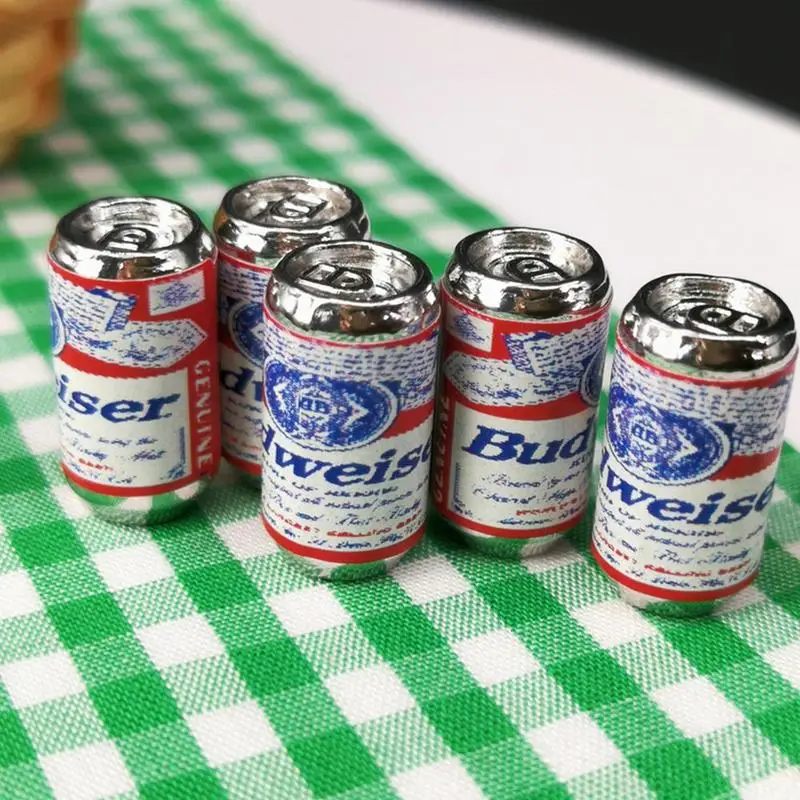 1/12 scale Set of 6 Beer Cans dollhouse miniature beer soda drink ...