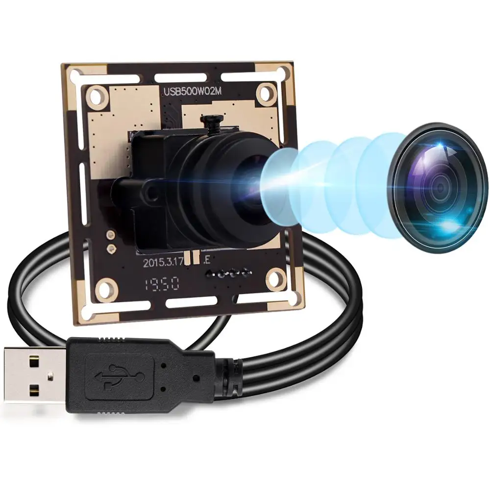 5MP Wide Angle fisheye lens HD USB Webcam Surveillance CMOS OV5640 Free ...