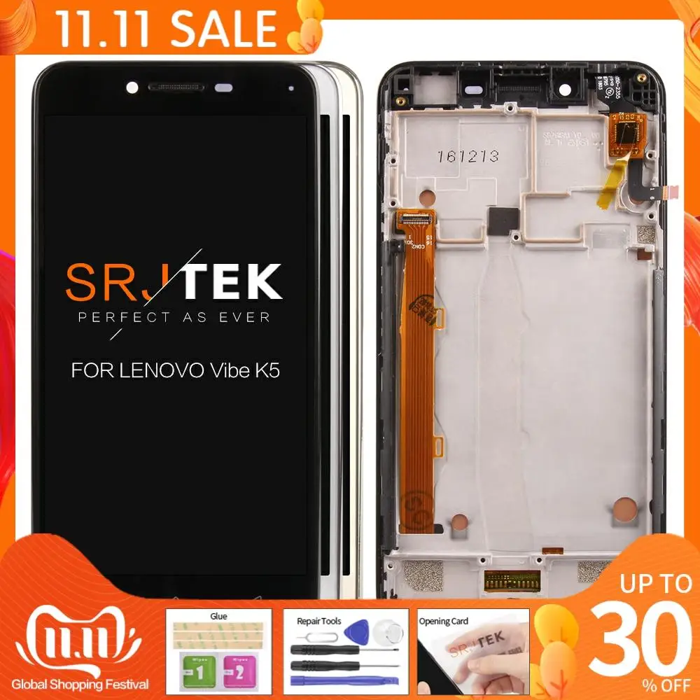 ORIGINAL 5" 1280x720 IPS For Lenovo K5 LCD Display Touch Screen Digitizer with Frame for Lenovo ...