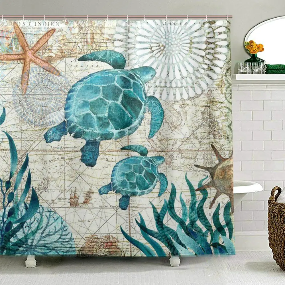 Bathroom Home & Living Ocean Themed Bathroom Decor Waterproof Bath ...