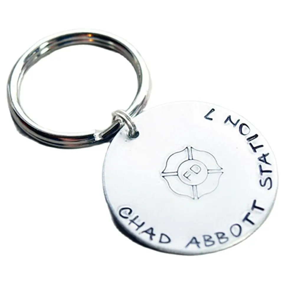 Custom-Stamped-Engraved-Chad-Abbott-Station-Fire-Department-Badge-FD ...