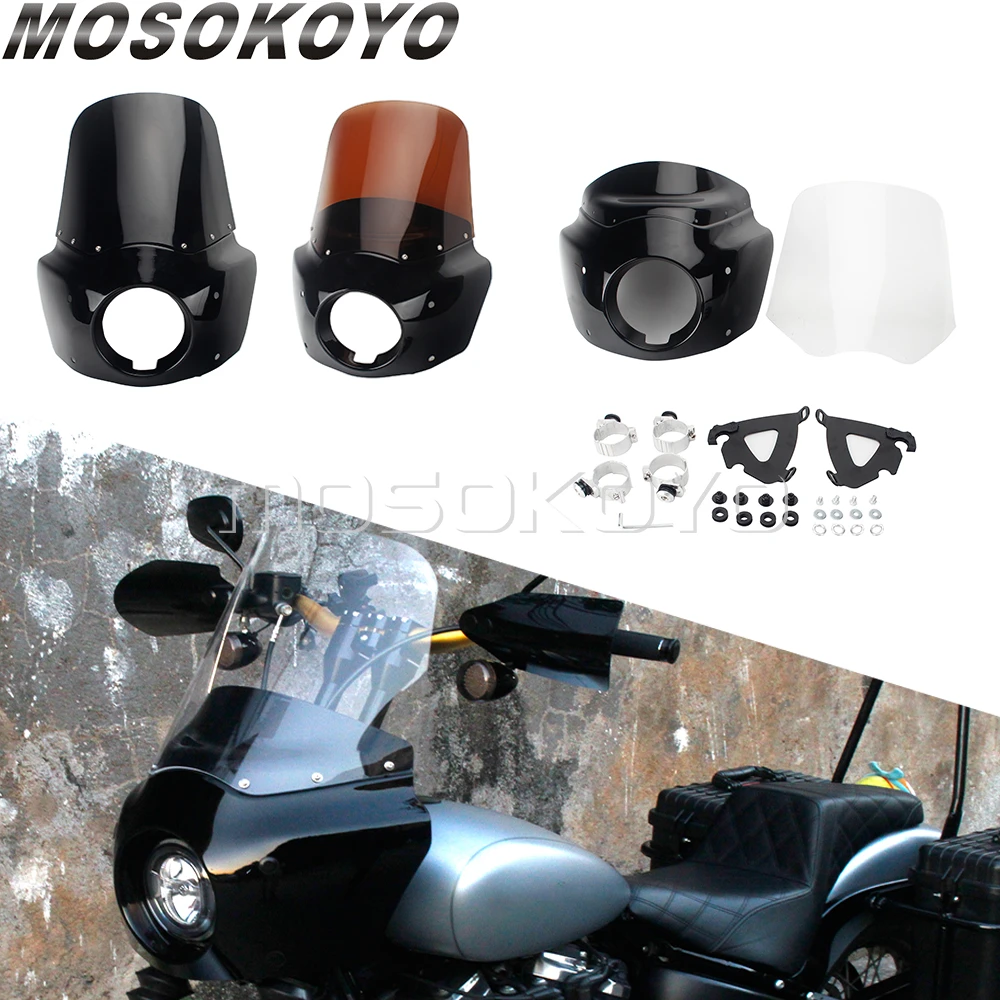 Motorcycle Headlight Fairing Replacement 15'' Windshield Wind Screen ...