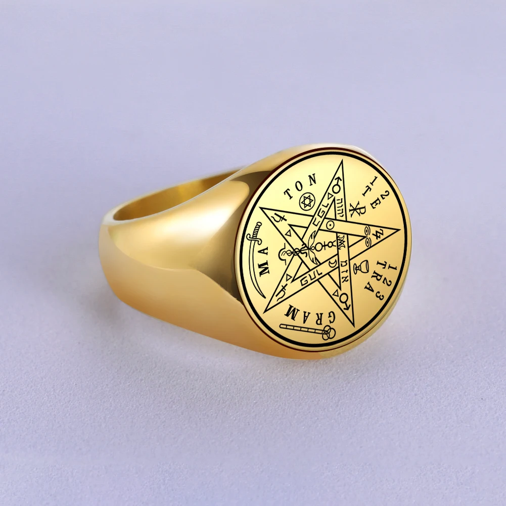 Tetragrammaton Viking Rings Wahyeh Magical Blessed Pentagram of Solomon ...