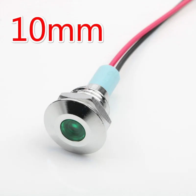 1pcs-10mm-6V-12V-24V-220v-Flat-head-LED-Metal-Indicator-light-10mm ...