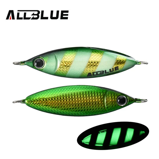 ALLBLUE New S-BENT Slow Jig Metal Casting Spoon 40G 60G Artificial Bait Off Shore Cast Jigging ...