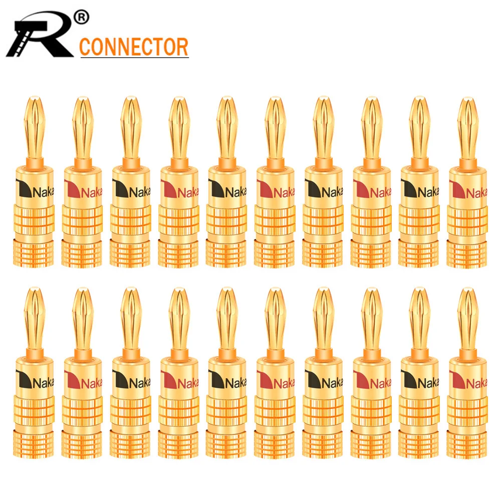 20pcs-10pairs-Nakamichi-BANANA-PLUGS-24K-Gold-plated-4MM-Banana ...