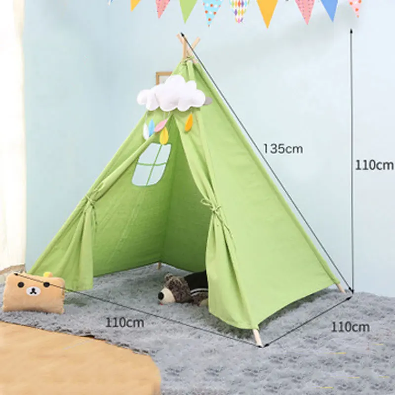 Portable Cotton Canvas Tipi Children's Tent Original Triangle Indian ...