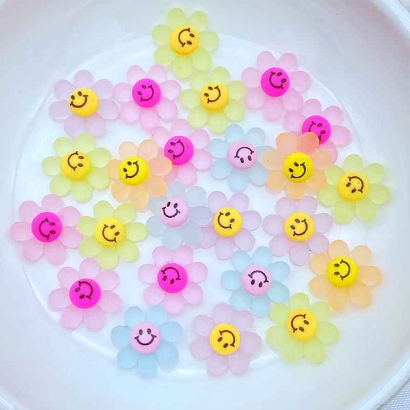 30Pcs New Cute Mini Flower Resin Figurine Crafts Flatback Cabochon ...