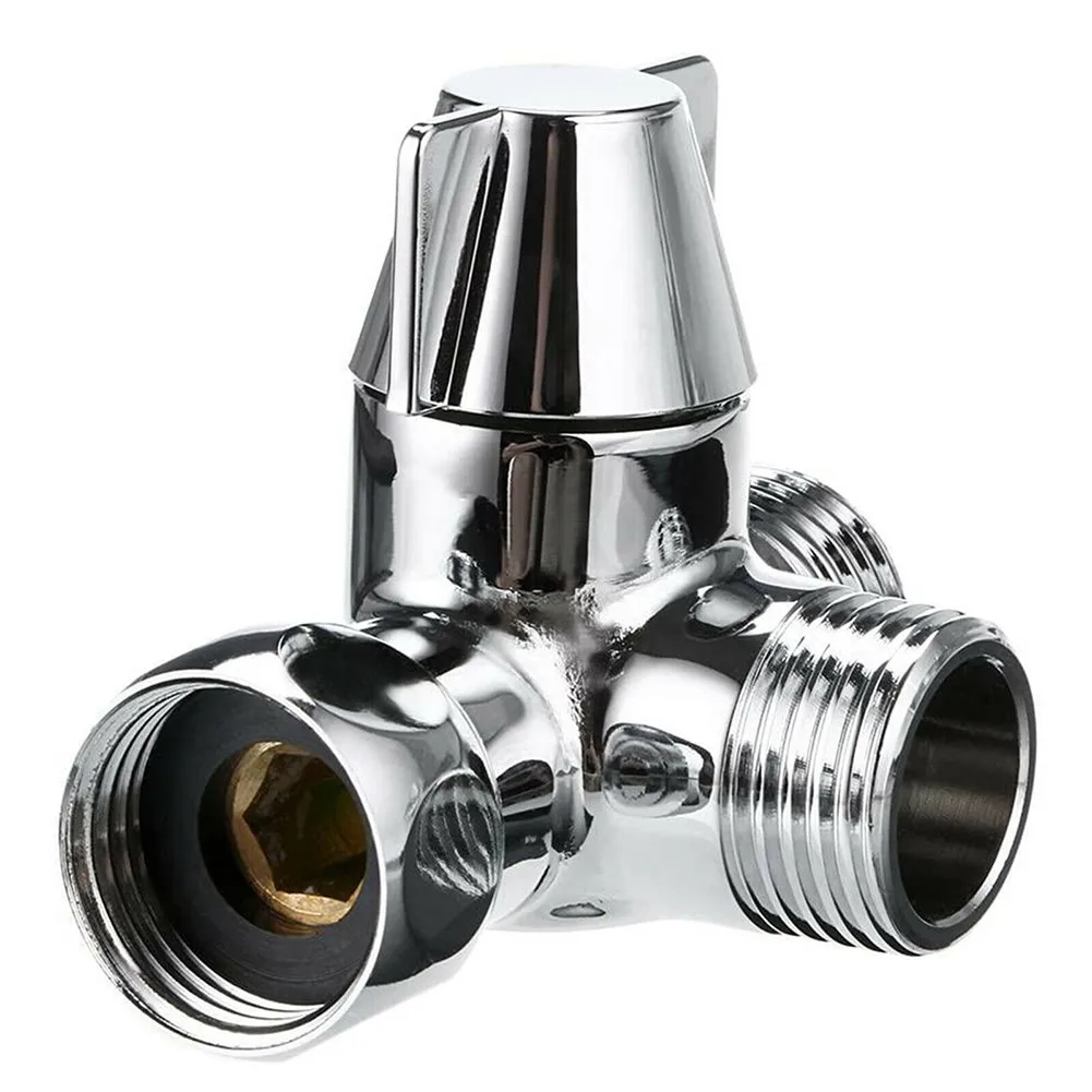 3-Way 1/2" Outlet Sink Faucet Diverter Valve T Adapter Water Separator ...