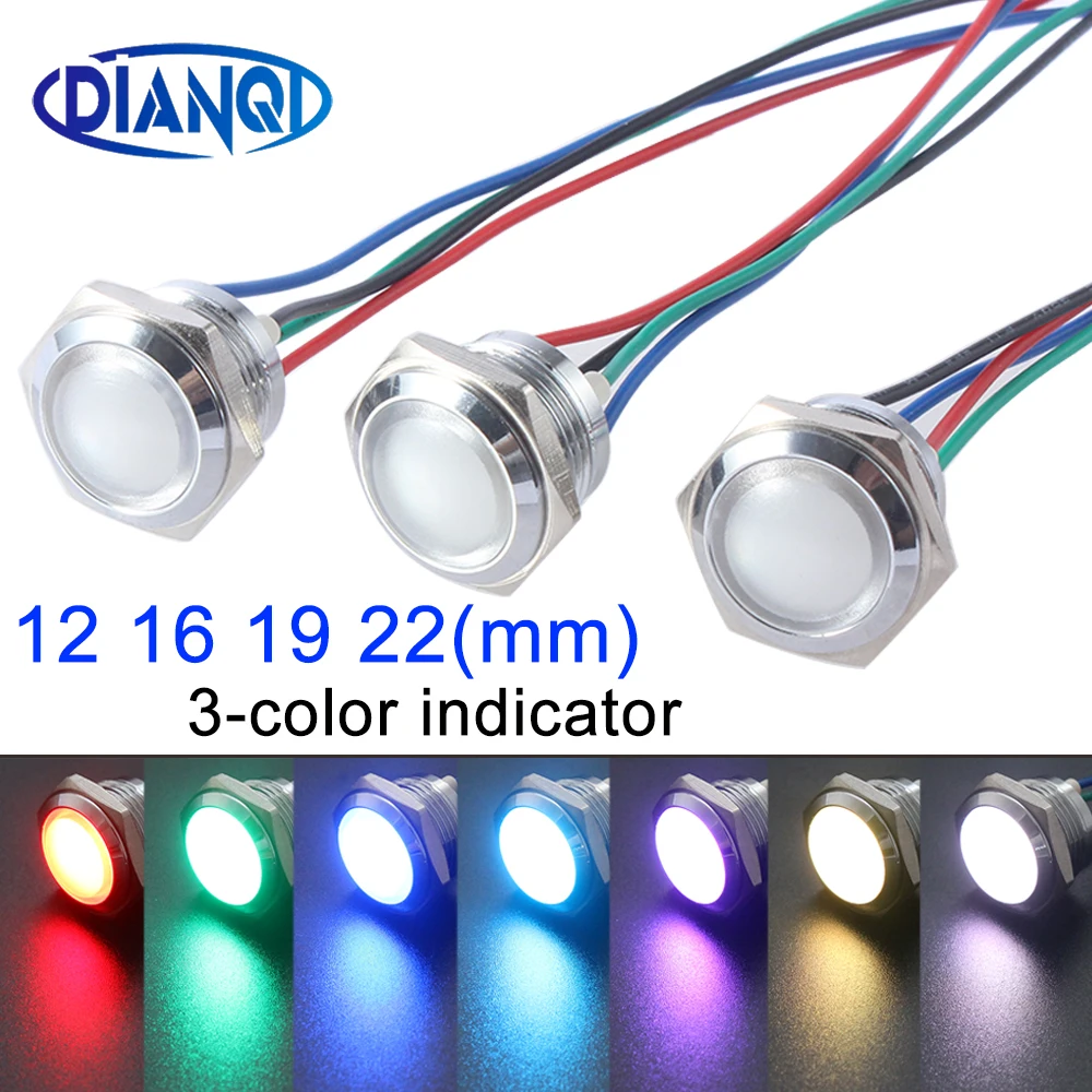 3V-6V-12V-24V-12mm-16mm-19mm-22mm-Waterproof-Metal-Spherical-Round ...