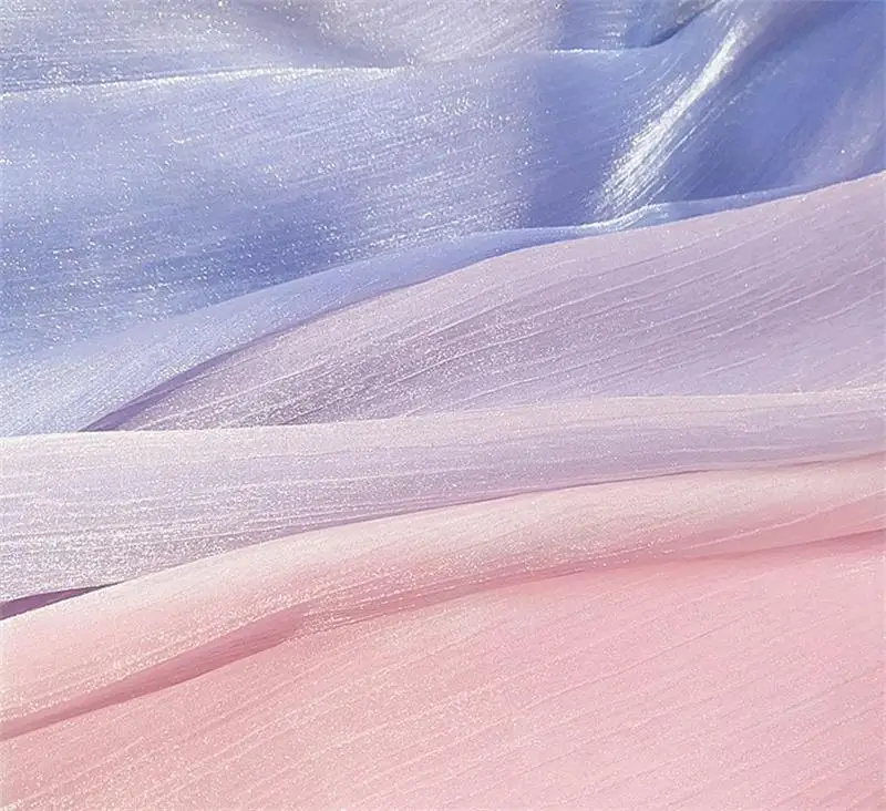 크레페 쉬폰 원단 흐르는 오간자 얇은 명주 그물 원단 웨딩 드레스 무대 장식 50cm X 150cm 직물