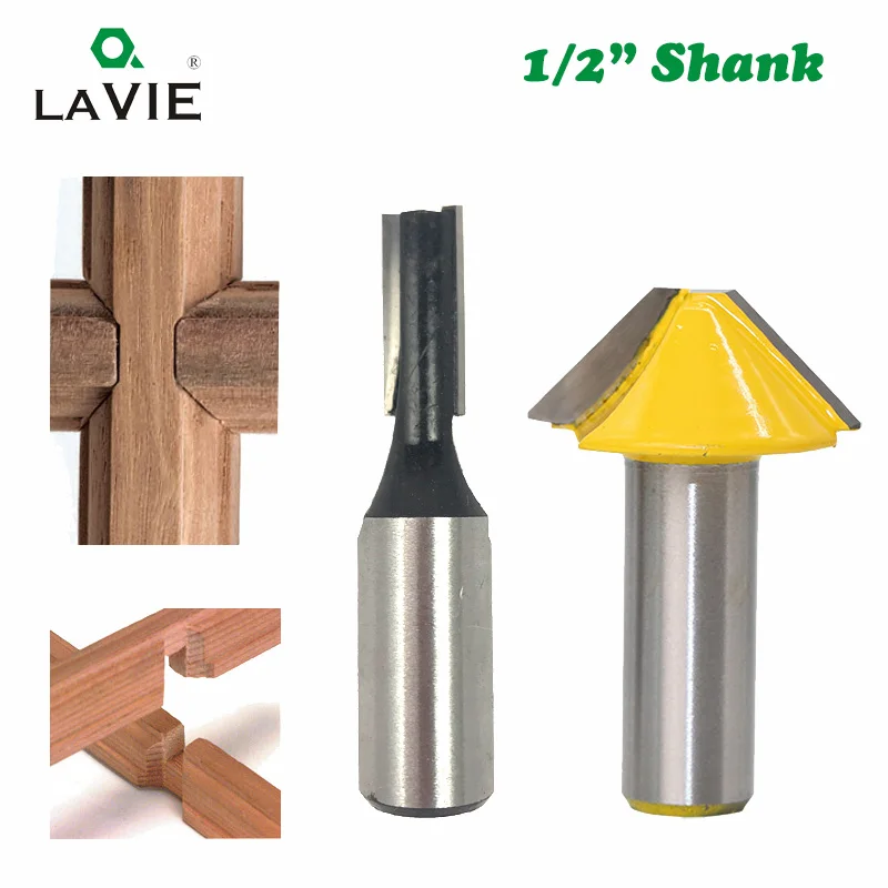 2pcs-1-2-Solid-Carbide-Tenon-Cutting-Bits-Knife-Flat-bottomed-V-Shape ...