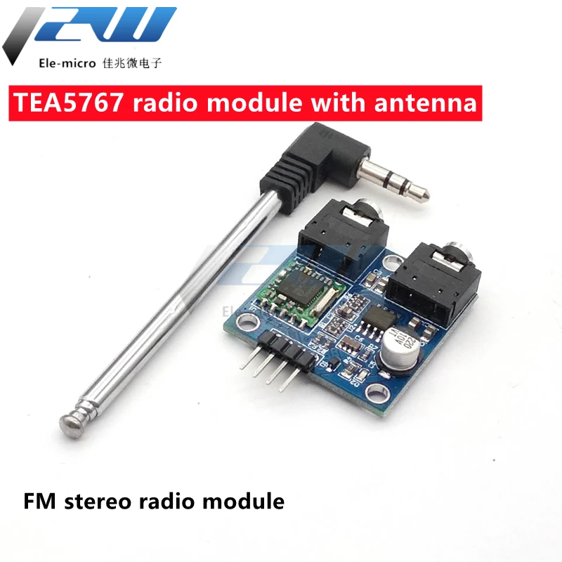 Arduino 76 108MHZ 용 TEA5767 스테레오 FM 라디오 모듈, 무료 안테나 역 극성 보호 필터링 센서 포함 ...