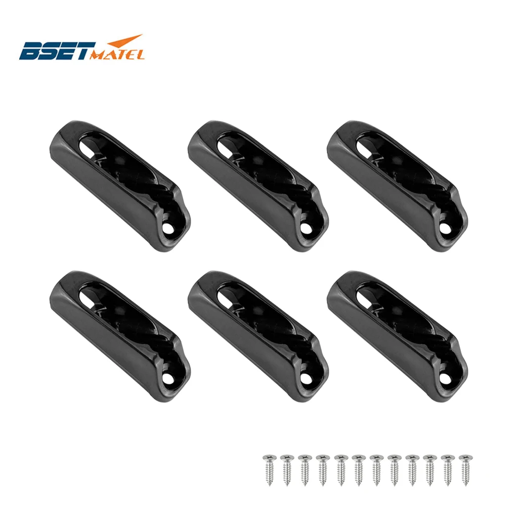 6X-Black-Nylon-Jam-Cleat-Self-lock-Rope-Cord-Tensioner-Runner-for ...