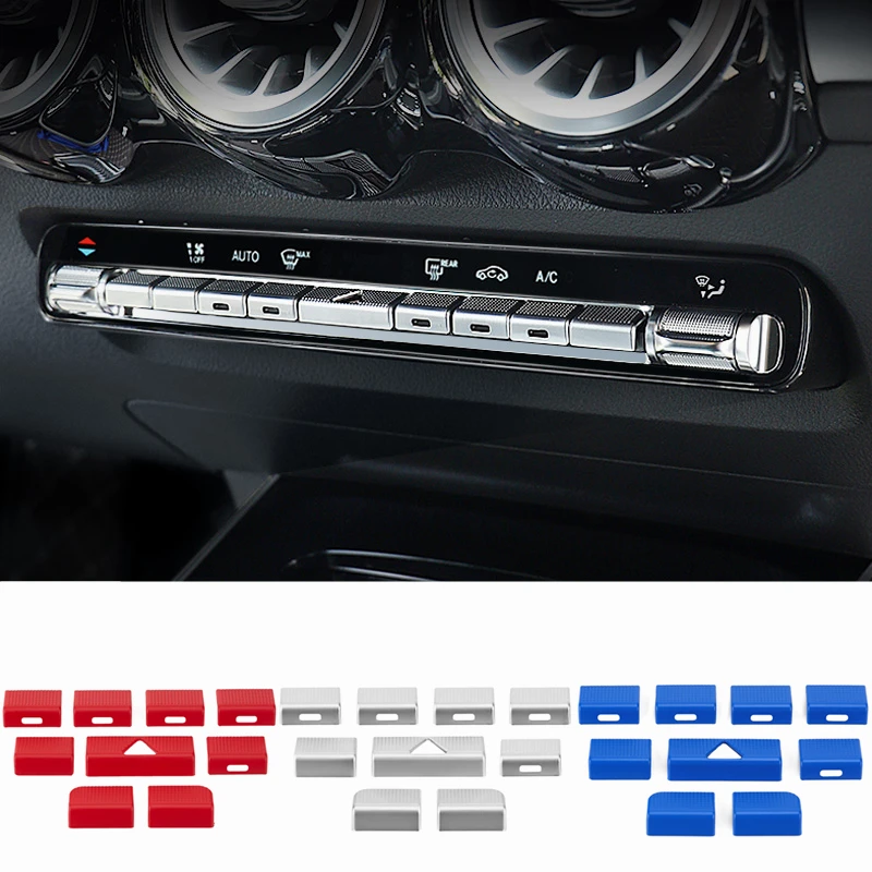 9pcs Car Center Console Air Conditioning Button Sticker For Mercedes ...