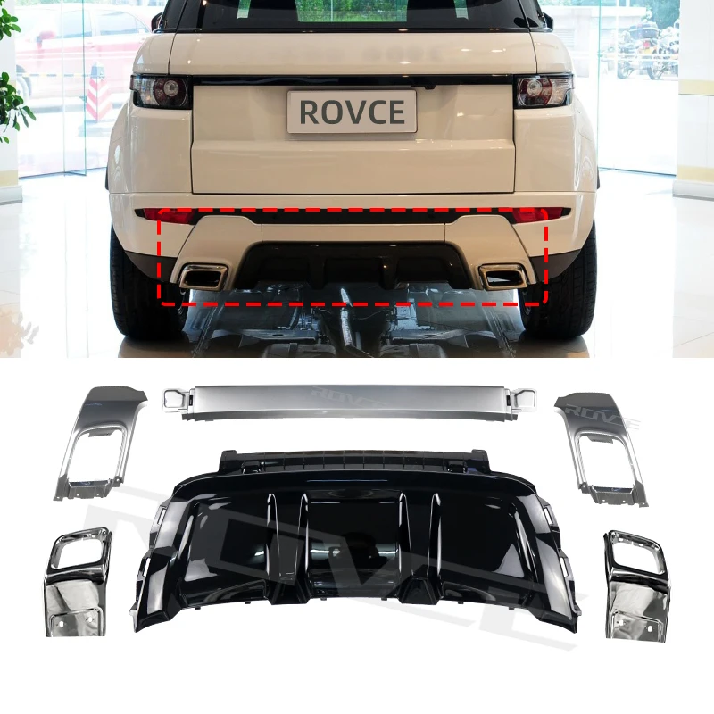 Rear Bumper Insert Exhaust Tube Cover For Range Rover Evoque Dynamiv ...