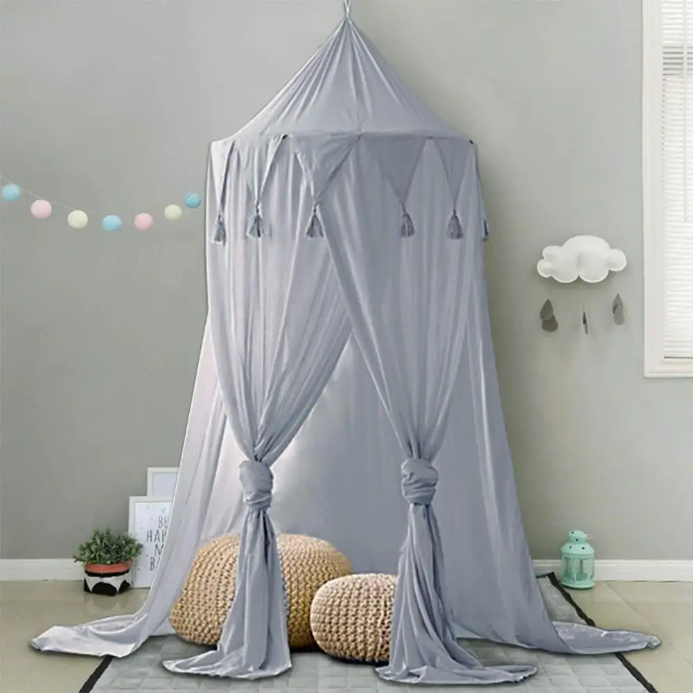 Battilo Bed Canopy Lace Mosquito Net Round Dome Netting Curtains Play ...