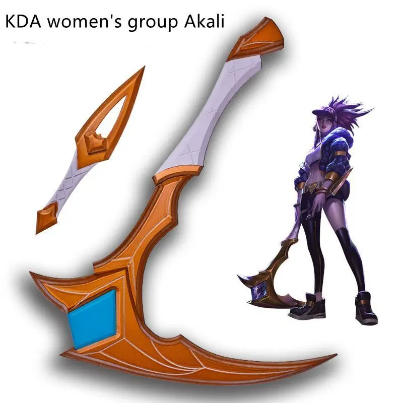 전설의 리그 Kda 소녀 그룹 K Da All Out 롤 플레잉 소품 세트 헤드셋 낫 짧은 칼 레저 여행 Pvc 무기|의상 소품 ...